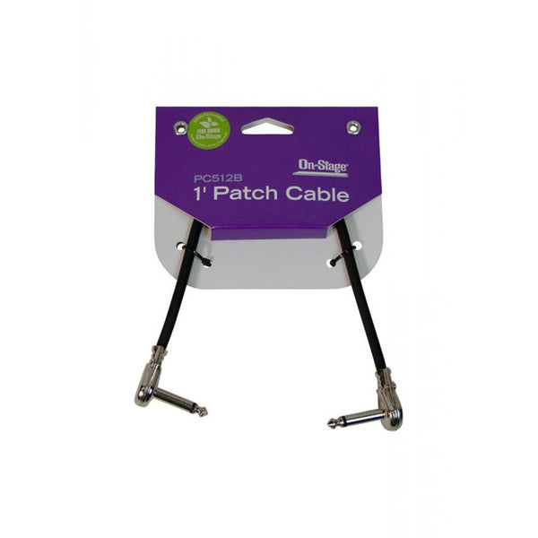On-Stage 1' Patch Cable w/ Pancake Connectors (Black) (PC512B) – MaxStrata
